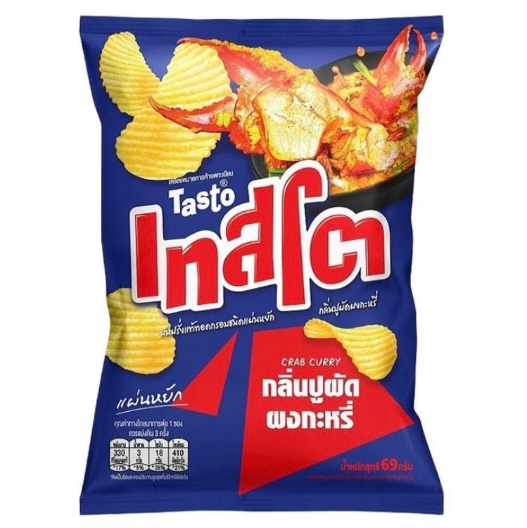 Tasto Potato Chips Crab Curry Flavour Ridge Cut 69g – Asian Online ...